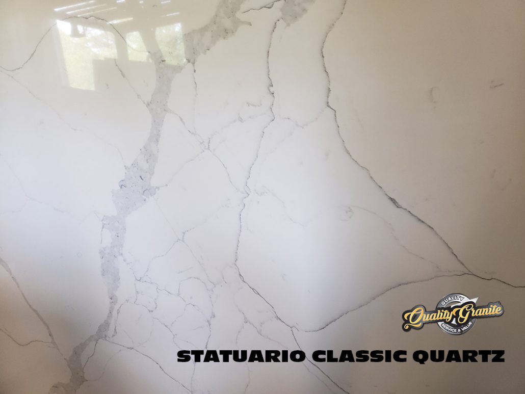 Statuario Classic Quartz - Quality Granite and Cabinetry